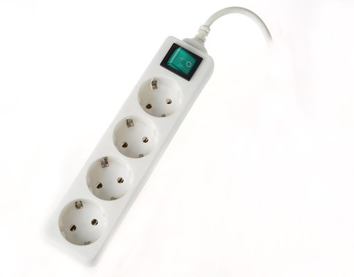 White 4 Plug Power Board With Child Protector Economic Design