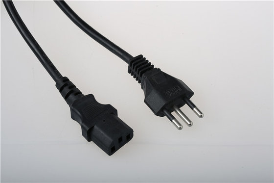 Home Application C13 PVC Brazil Power Cord With EU 3 Pin Plug