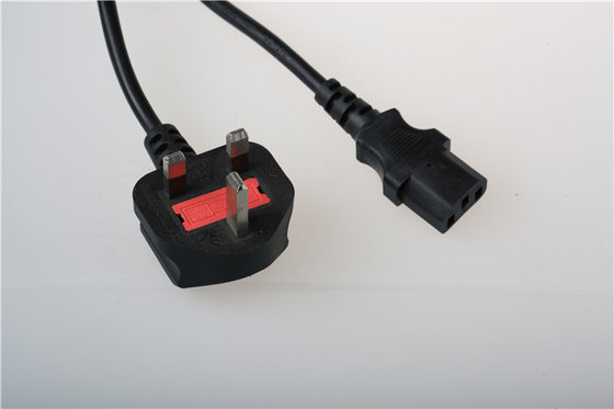 Black 3*0.5mm2 3*0.75mm2 UK Power Cord C13 3*1.0mm2 For Home Application